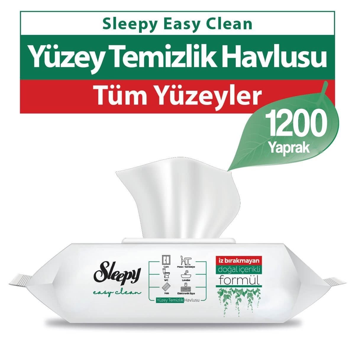 Sleepy Easy Clean Yüzey Temizlik Havlusu 100' lü 12 Paket